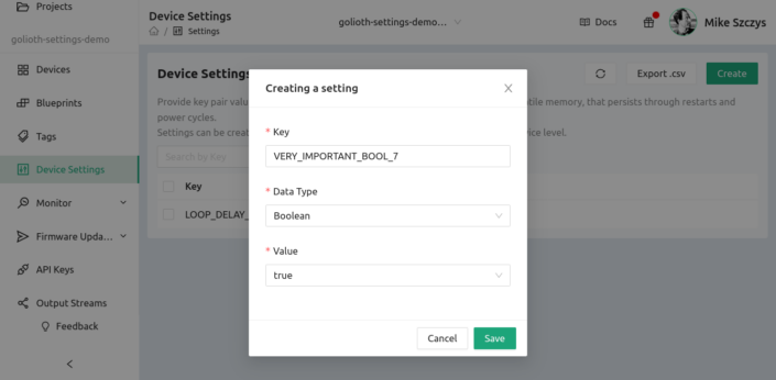 How to use the Golioth Settings Service with Zephyr - The Golioth Developer Blog