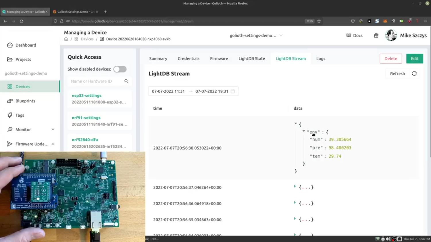 Using the NXP RT1060-EVKB Ethernet board with Golioth - The Golioth ...