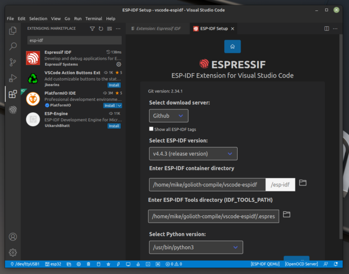Using VScode for ESP-IDF and Golioth - The Golioth Developer Blog