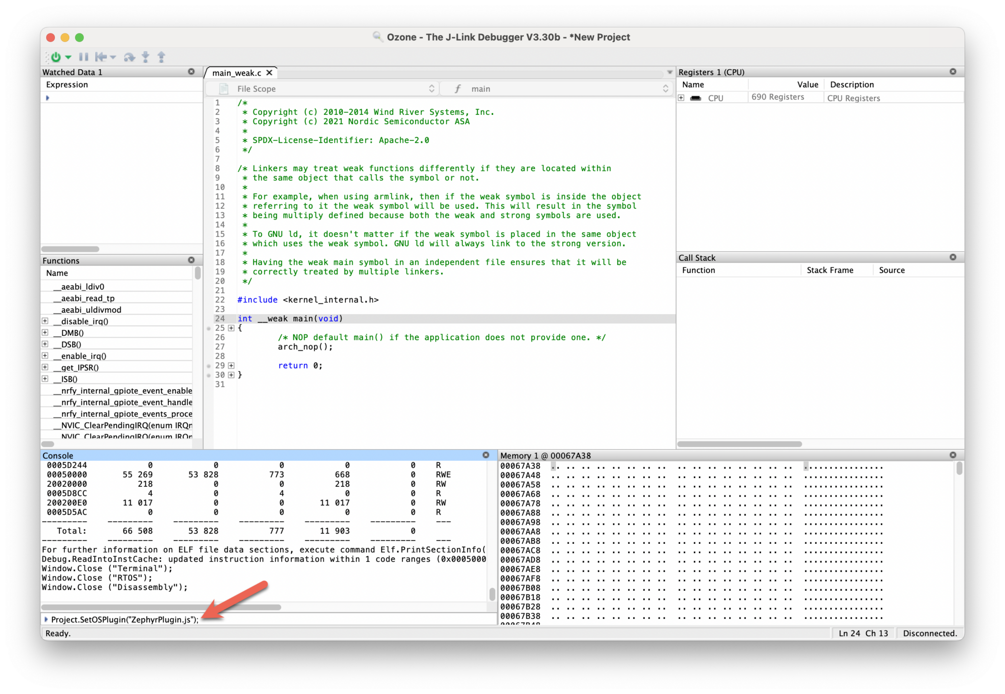 Debugging nRF9160 Zephyr applications with Ozone - The Golioth Developer Blog