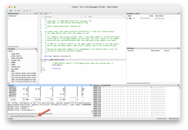 Debugging nRF9160 Zephyr applications with Ozone - The Golioth Developer Blog