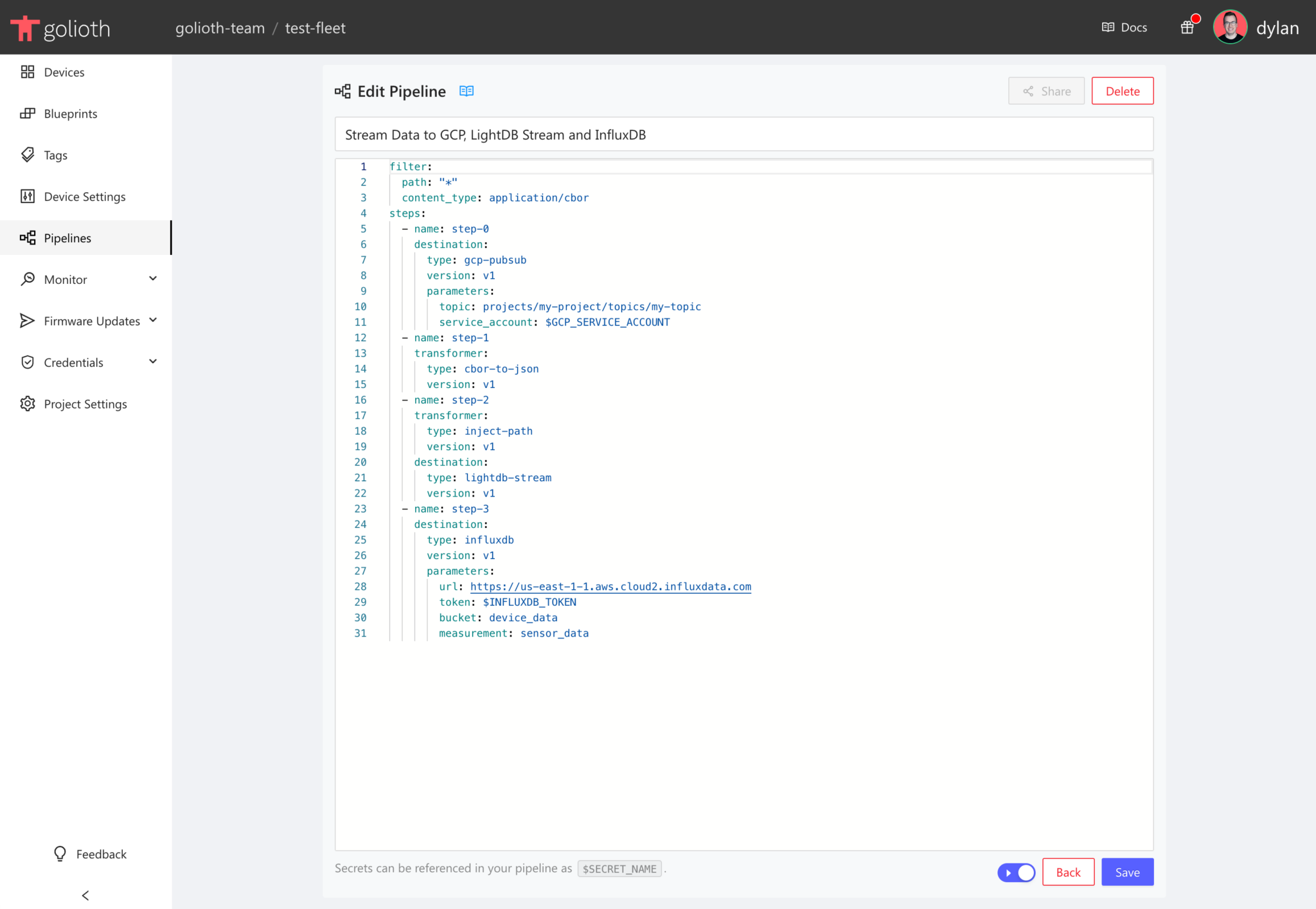 Announcing Pipelines: Stream, Transform, and Route IoT Data Anywhere - The Golioth Developer Blog